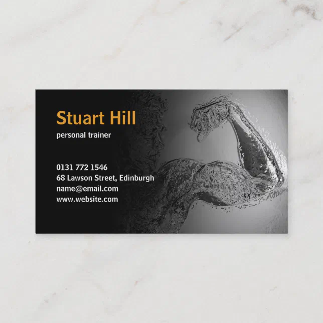Personal Trainer & Fitness Muscles Business Card | Zazzle