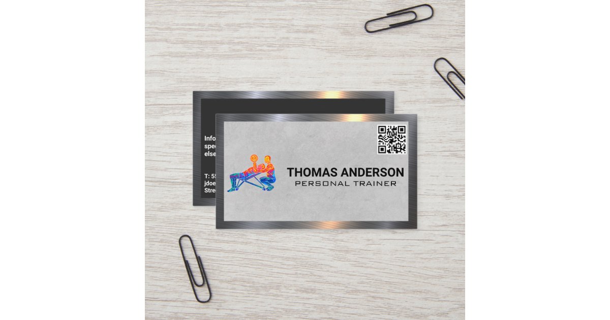 Personal Training Logo | Fitness QR Code Business Card | Zazzle