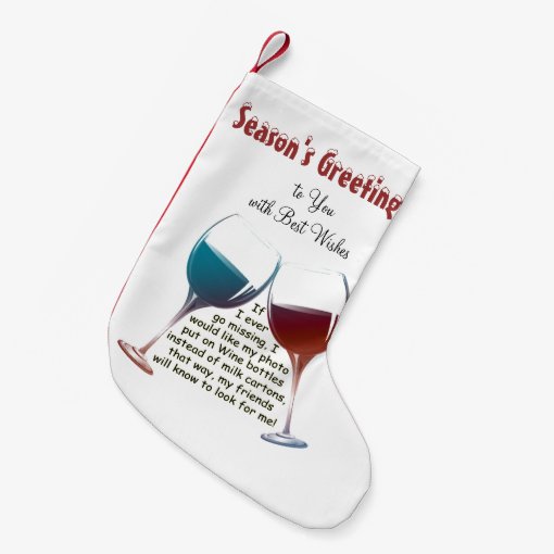 Personalise Fun Wine Saying Christmas Stocking | Zazzle