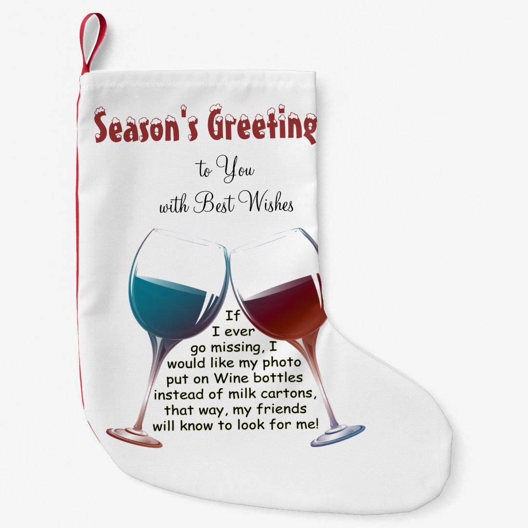 Personalise Fun Wine Saying Christmas Stocking | Zazzle