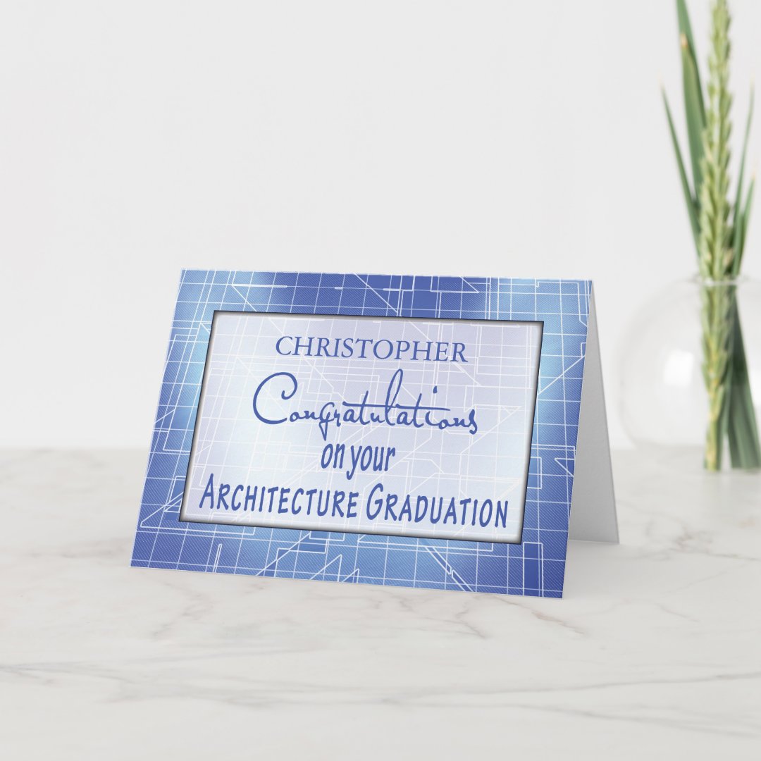 Personalise Name Architecture Graduation Congratul Card | Zazzle