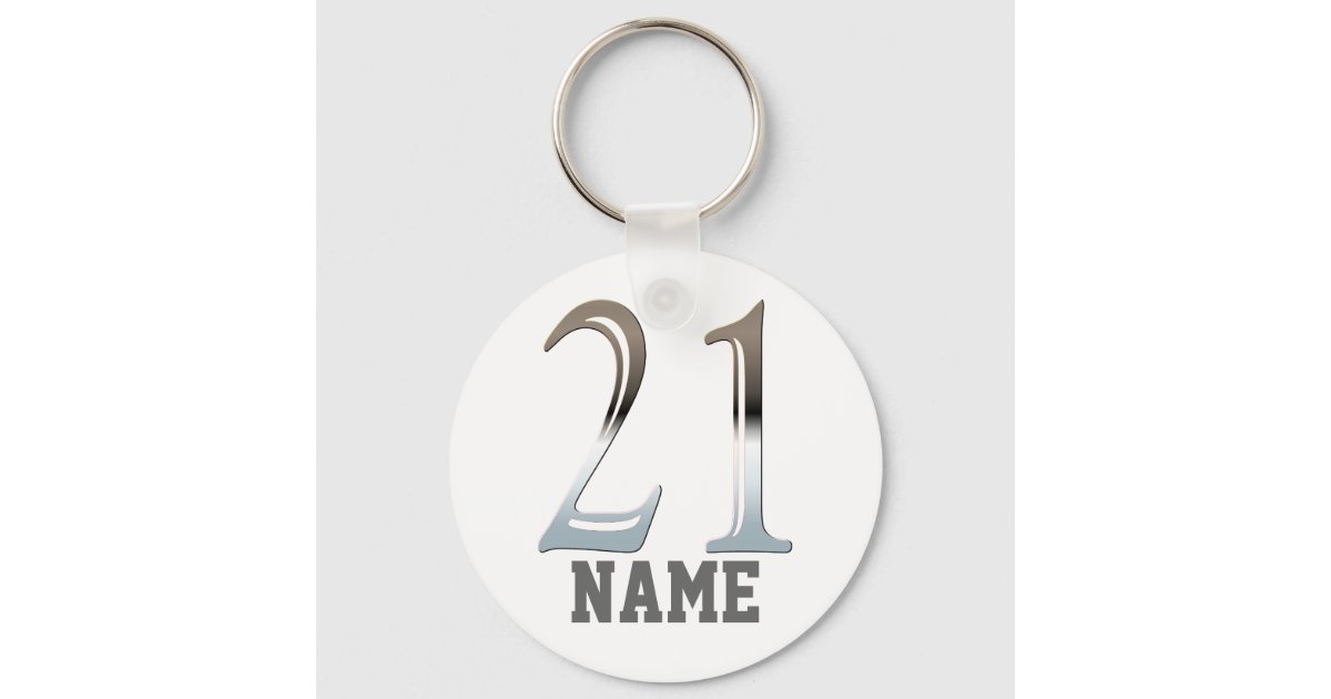 Personalised 21st Birthday Silver | Number 21 Key Ring | Zazzle