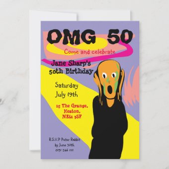 Personalised 50th birthday invitation party custom | Zazzle
