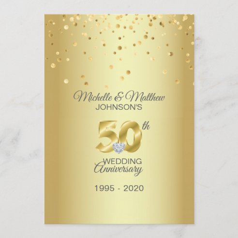 Golden Anniversary Invitations | Zazzle UK