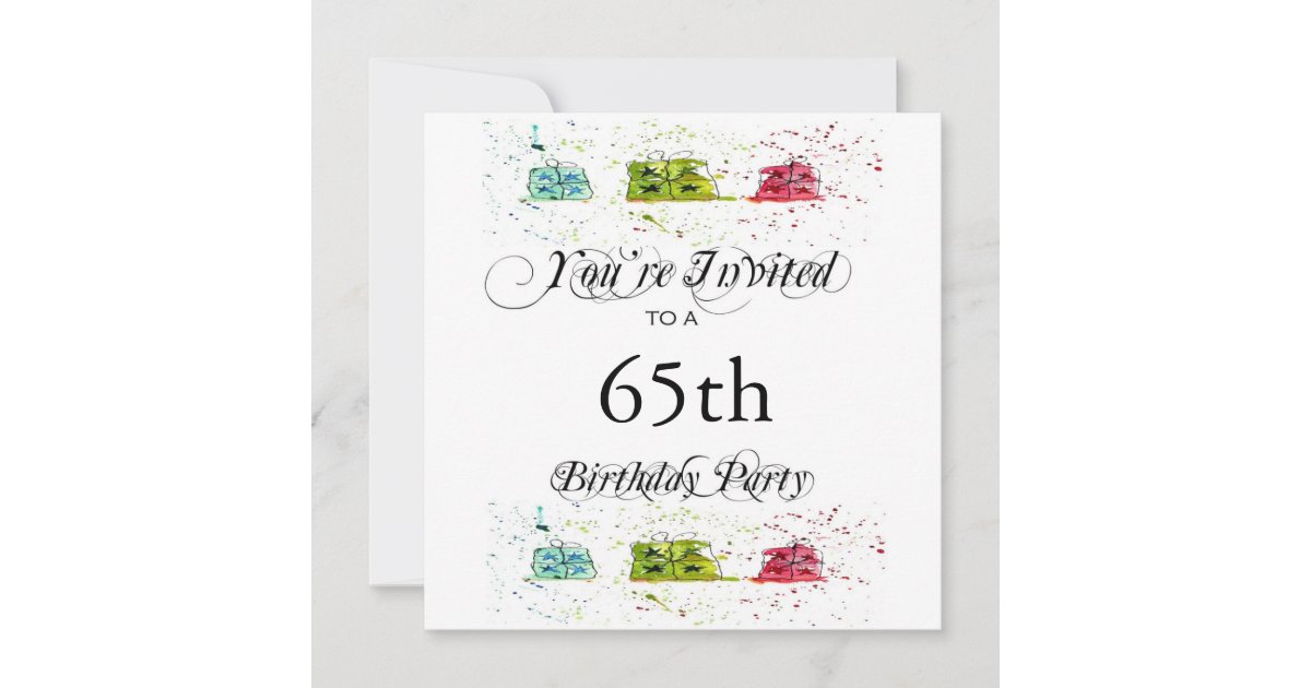 Personalised 65th Birthday Party Invitations | Zazzle