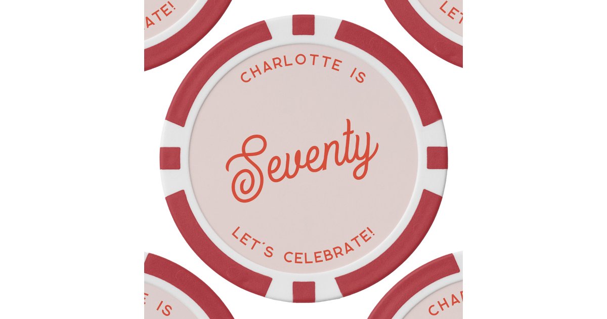 Personalised 70 Seventy Seventieth Birthday Poker Chips | Zazzle