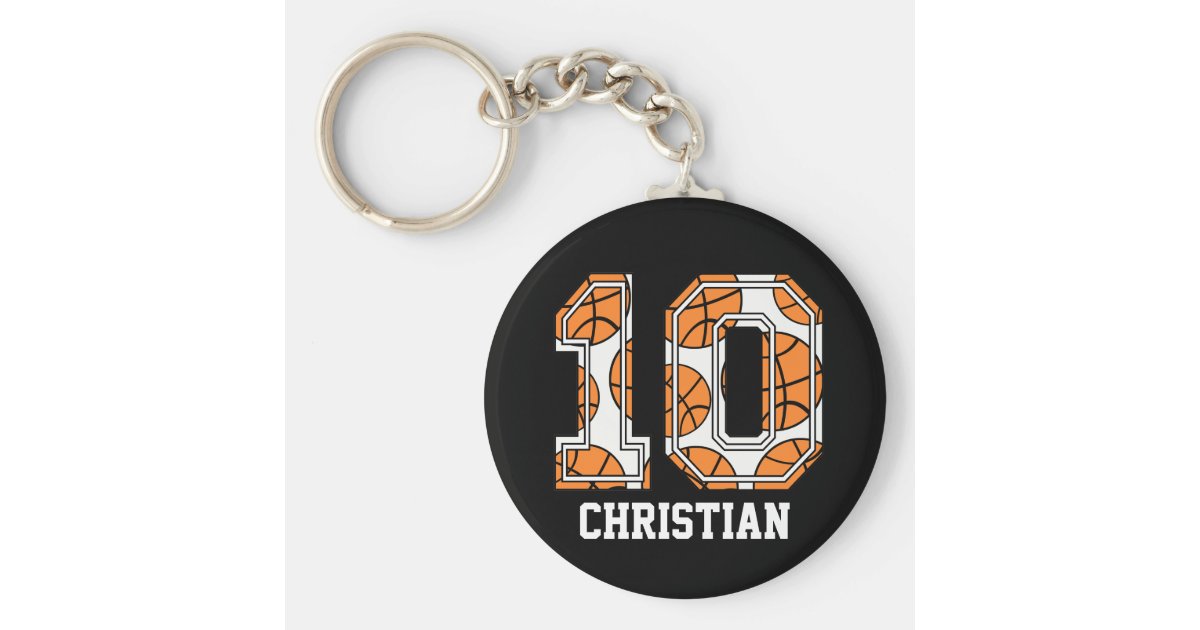 Personalised Basketball Number 10 Key Ring | Zazzle.co.uk