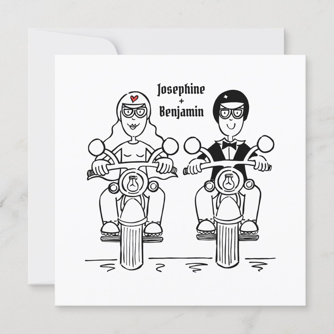 Personalised Biker Motorcycle Wedding Invitation | Zazzle
