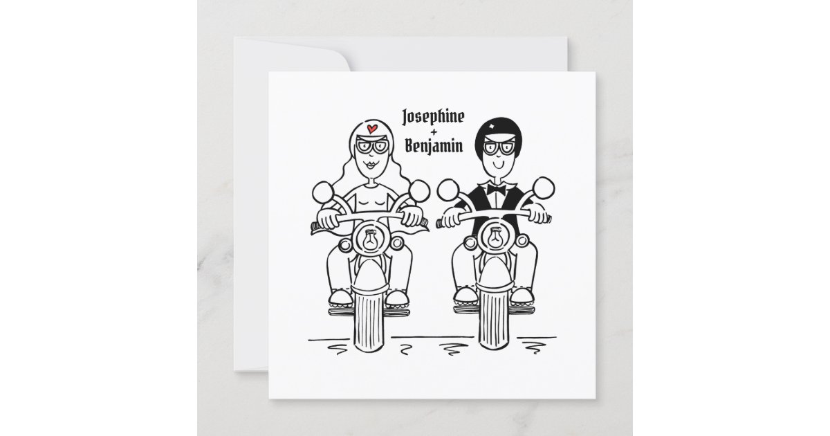 Personalised Biker Motorcycle Wedding Invitation | Zazzle