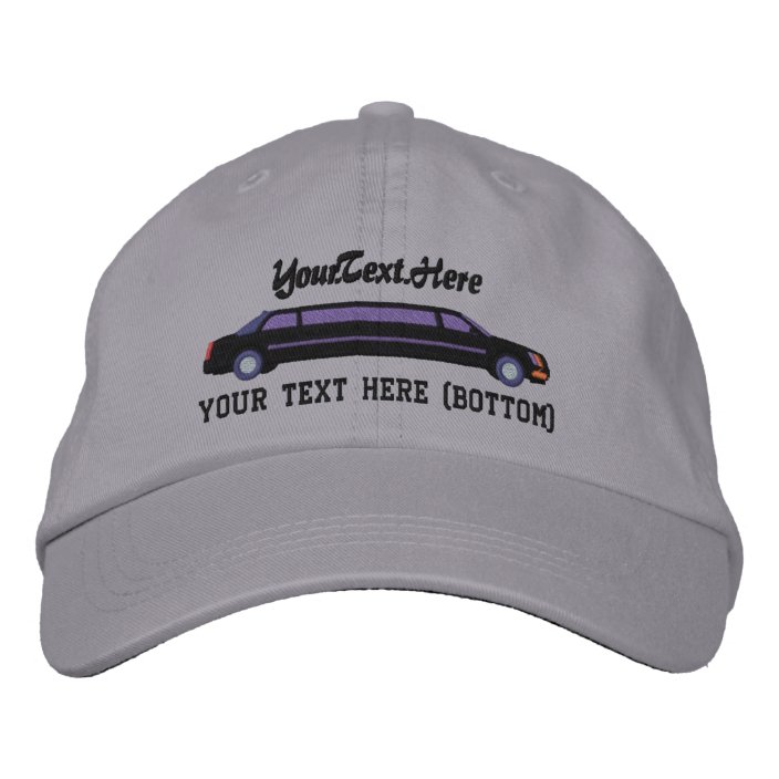 Personalised Black Limousine Driver Embroidery Embroidered Hat | Zazzle ...