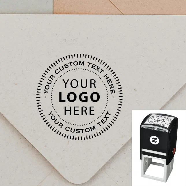 Personalised Business Custom Logo Name Self-inking Stamp | Zazzle