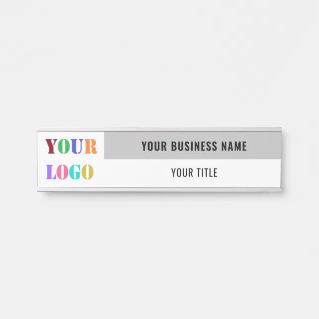 Personalised Business Logo Name Door Sign Template | Zazzle