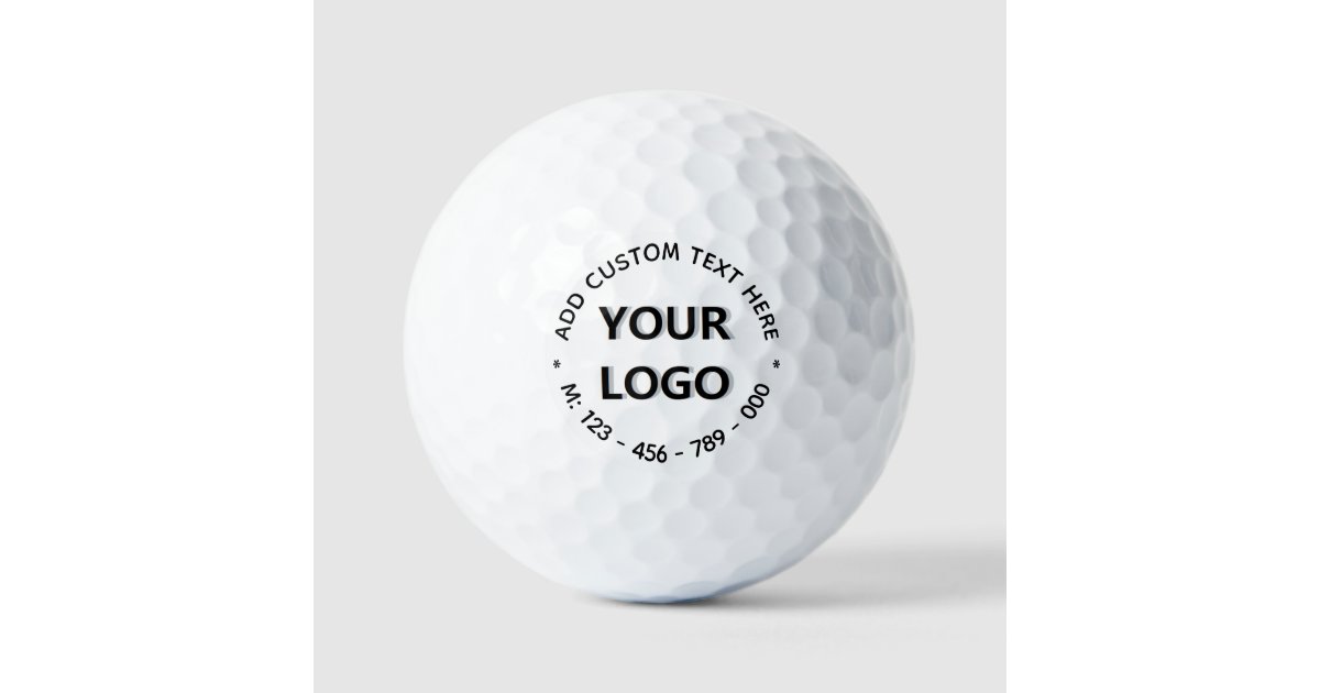 Personalised Custom Logo and Text Golf Balls Stamp | Zazzle