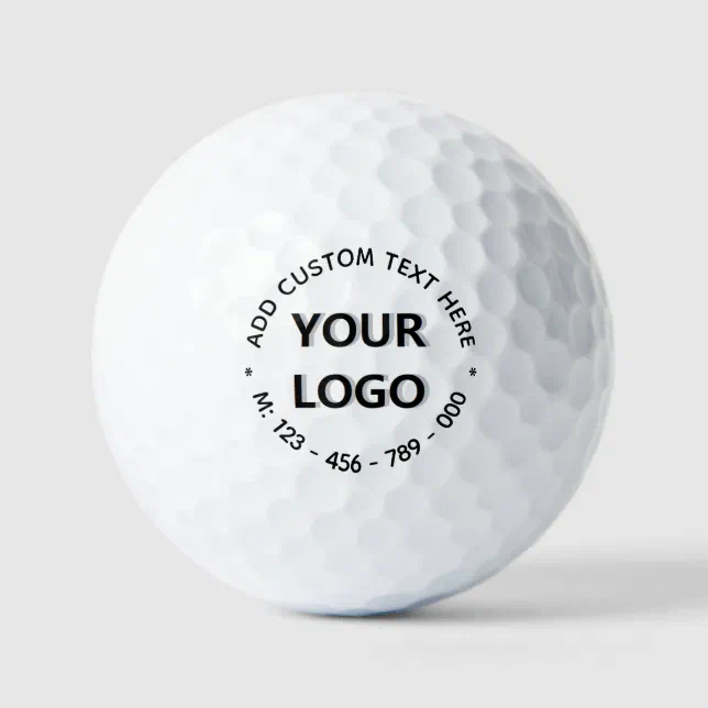 Personalised Custom Logo and Text Golf Balls Stamp | Zazzle