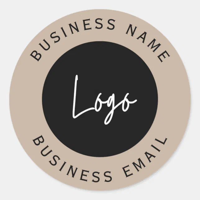 personalised custom logo business classic round sticker | Zazzle
