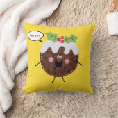 Personalised Cute Christmas Pudding Pillow Cushion | Zazzle
