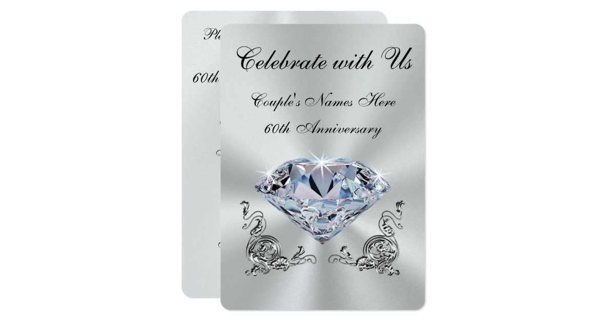 Personalised Diamond Anniversary Invitations | Zazzle.co.uk