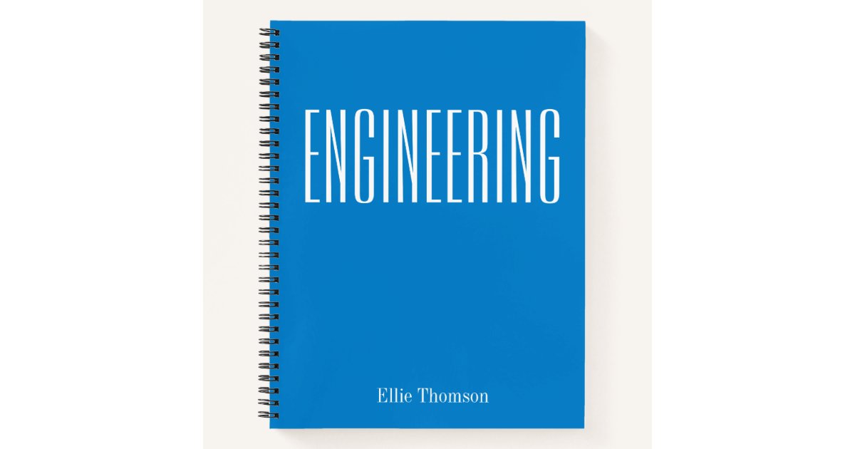 Personalised Engineering Simple Graph Paper Blue Notebook | Zazzle