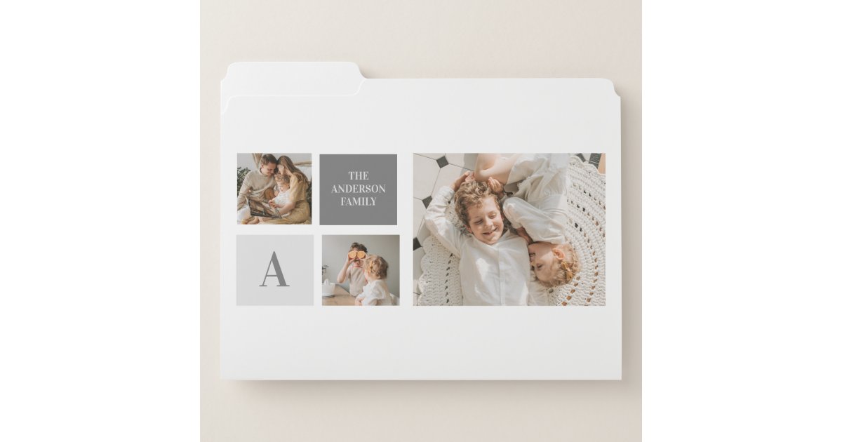Personalised Family Collage Gift File Folder | Zazzle