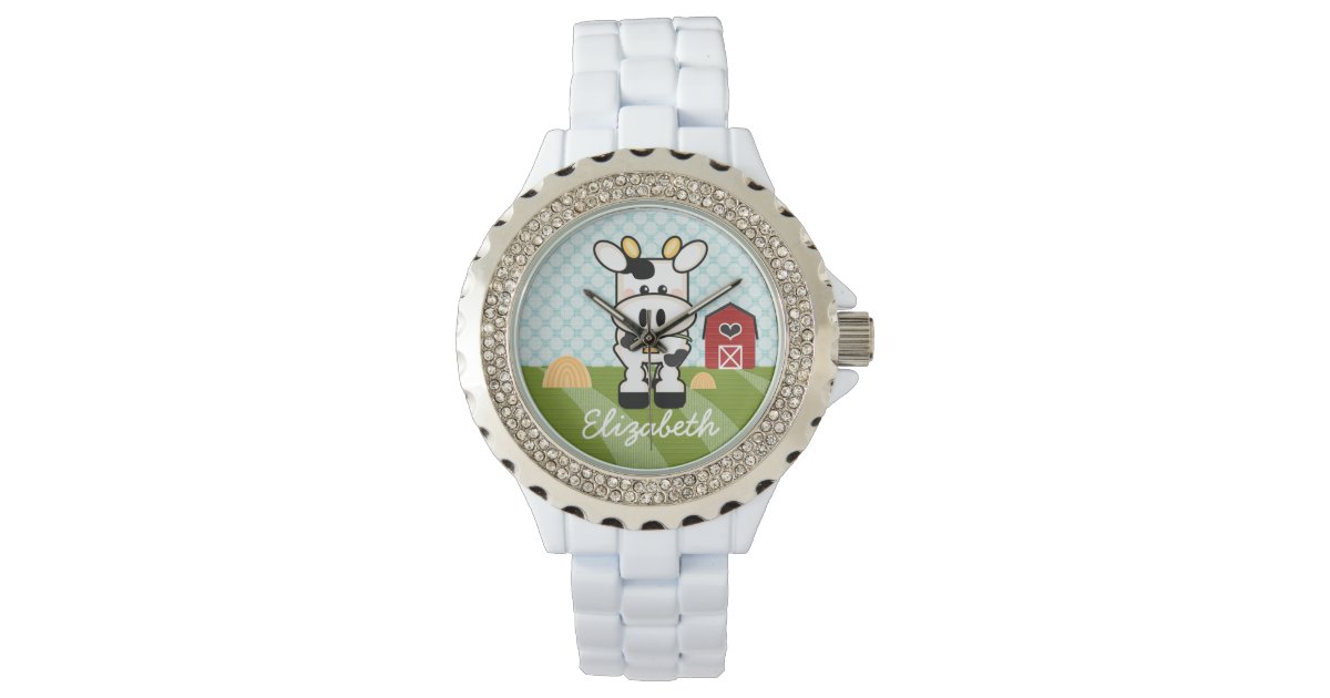 Personalised Farm Cow Watch | Zazzle