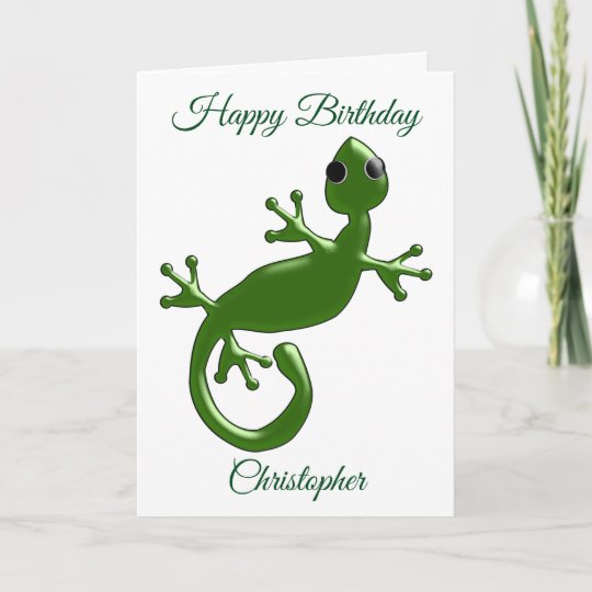Personalised Gecko Birthday Card | Zazzle.co.uk