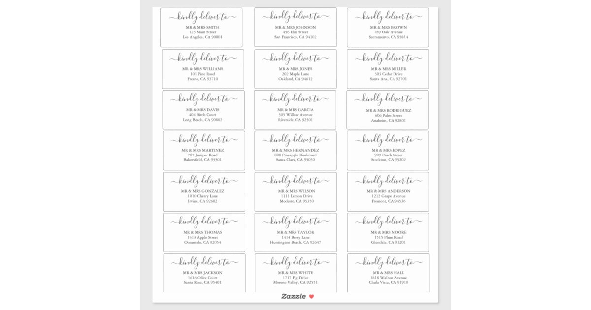 Personalised Guest wedding address labels sticker | Zazzle