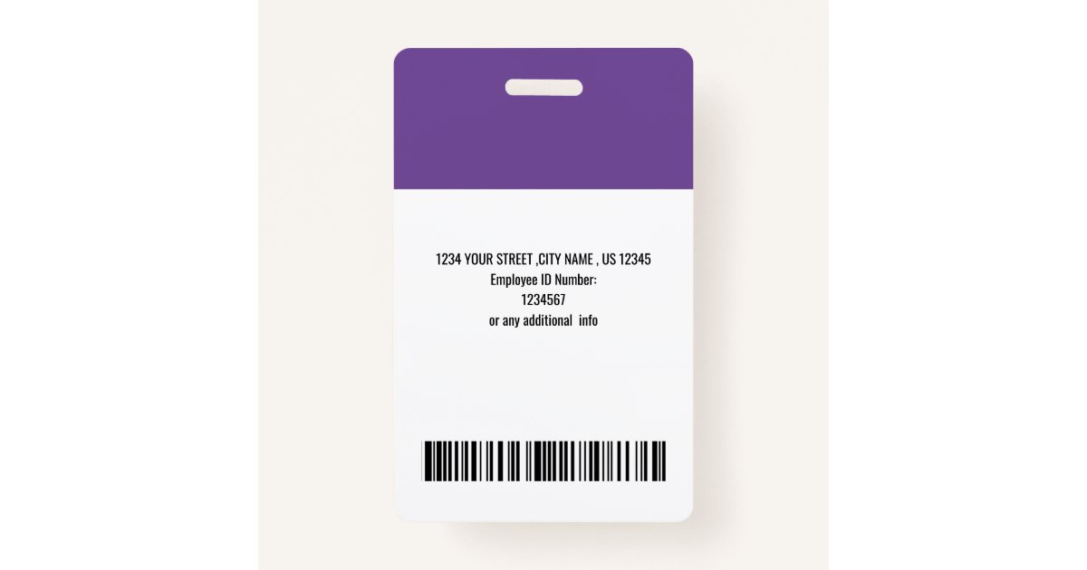 Personalised Hospital Employee Logo & Photo ID ID Badge | Zazzle