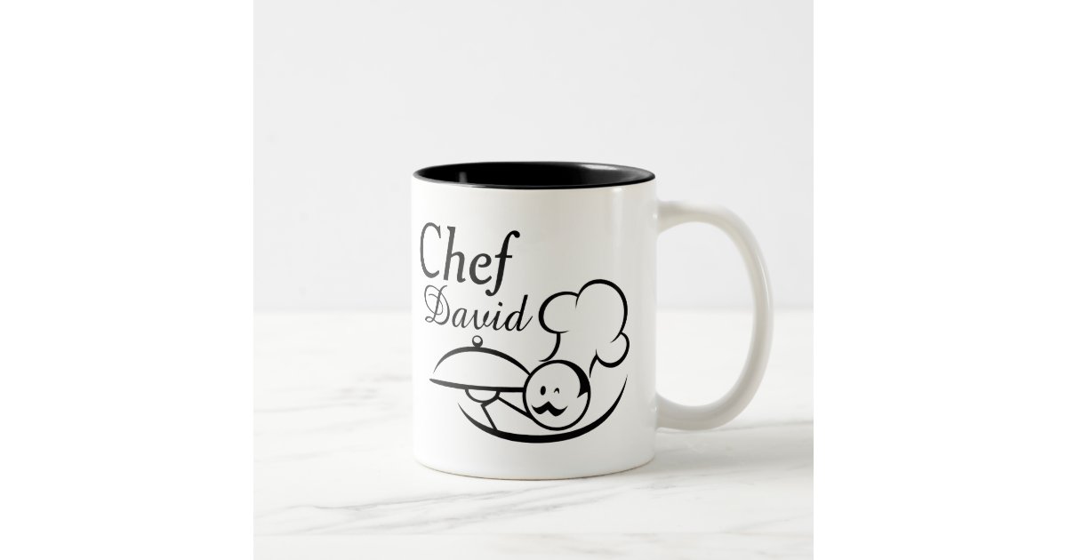 Personalised Illustrated Chef Two-Tone Coffee Mug | Zazzle