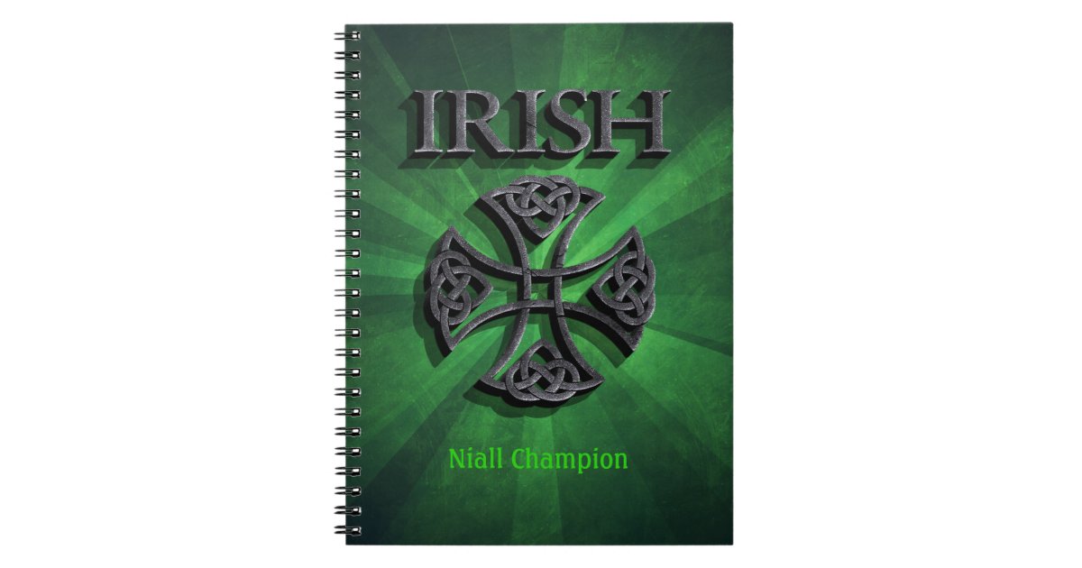 Personalised Irish Celtic Cross Notebook | Zazzle