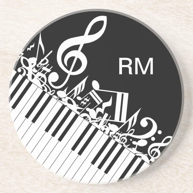 Personalised Jumbled Musical Notes and Piano Keys Coaster | Zazzle