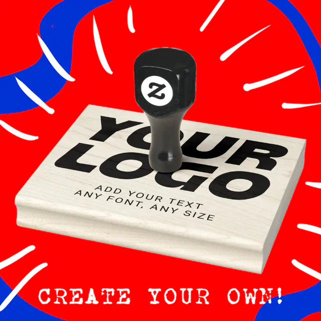 Personalised Logo and Text Professional Template Rubber Stamp | Zazzle