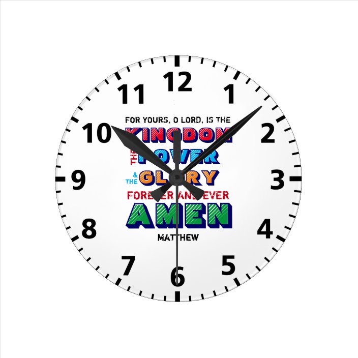 Personalised LORDS PRAYER Colourful Christian Kids Round Clock | Zazzle ...