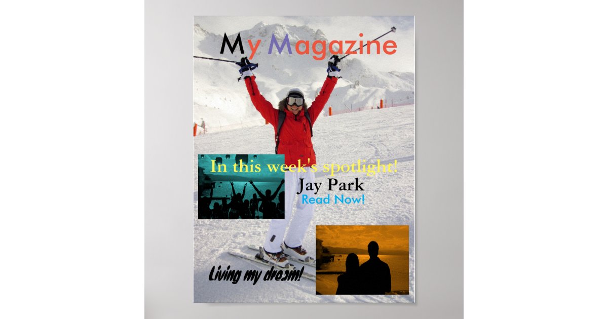 Personalised Magazine Cover Template Poster | Zazzle