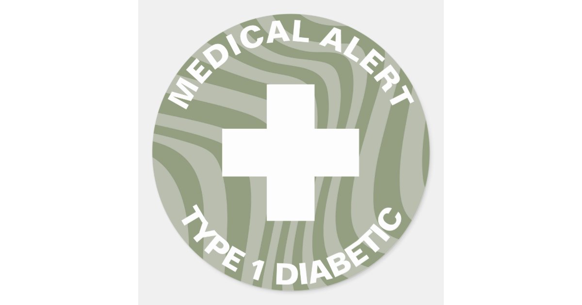 Personalised Medical Alert Insulin Diabetic Cute Classic Round Sticker ...