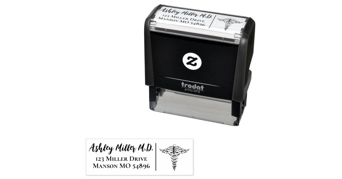 Personalised Medical Symbol Address Self-inking Stamp | Zazzle