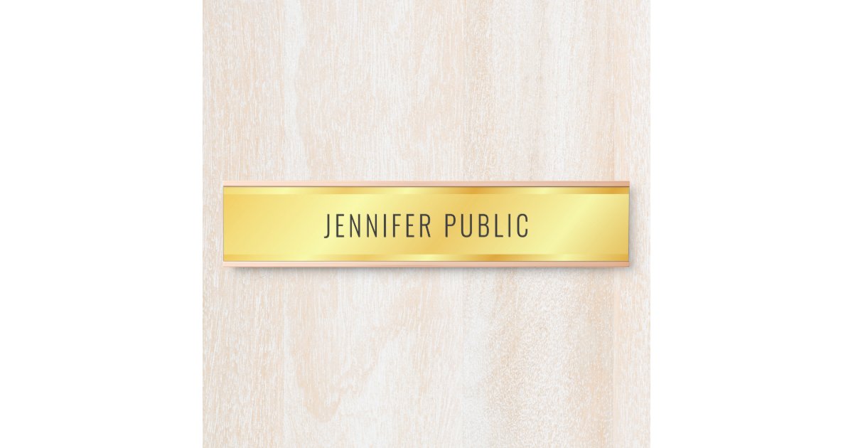 Personalised Metallic Look Faux Gold Door Sign | Zazzle