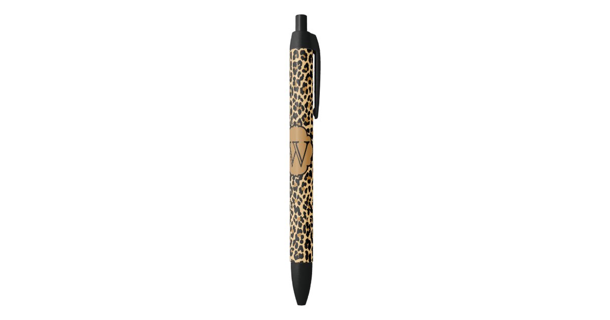 Personalised Monogram Leopard Print Pens | Zazzle