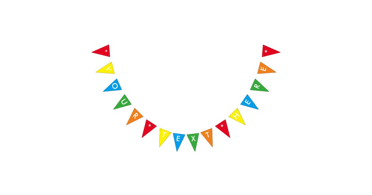 Personalised Multi-Colour Triangle Bunting | Zazzle