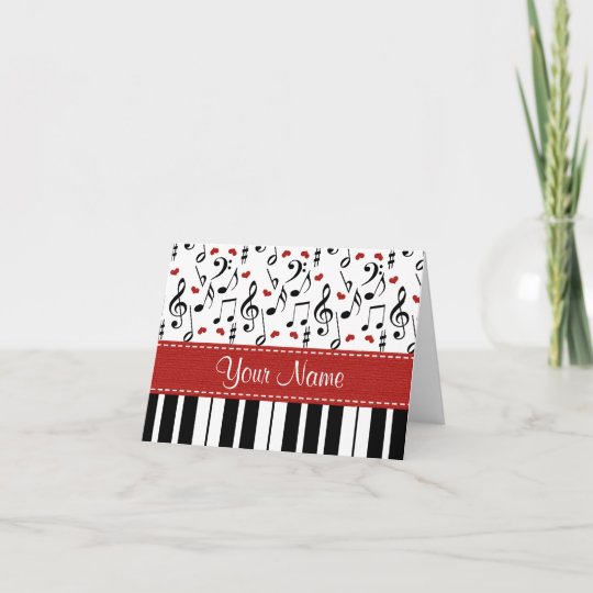 Personalised Music Note Piano Note Cards | Zazzle.co.uk