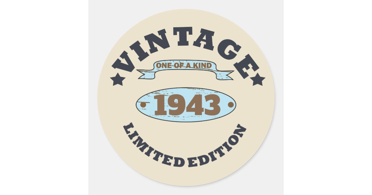 Personalised ninety vintage 90th birthday party classic round sticker ...