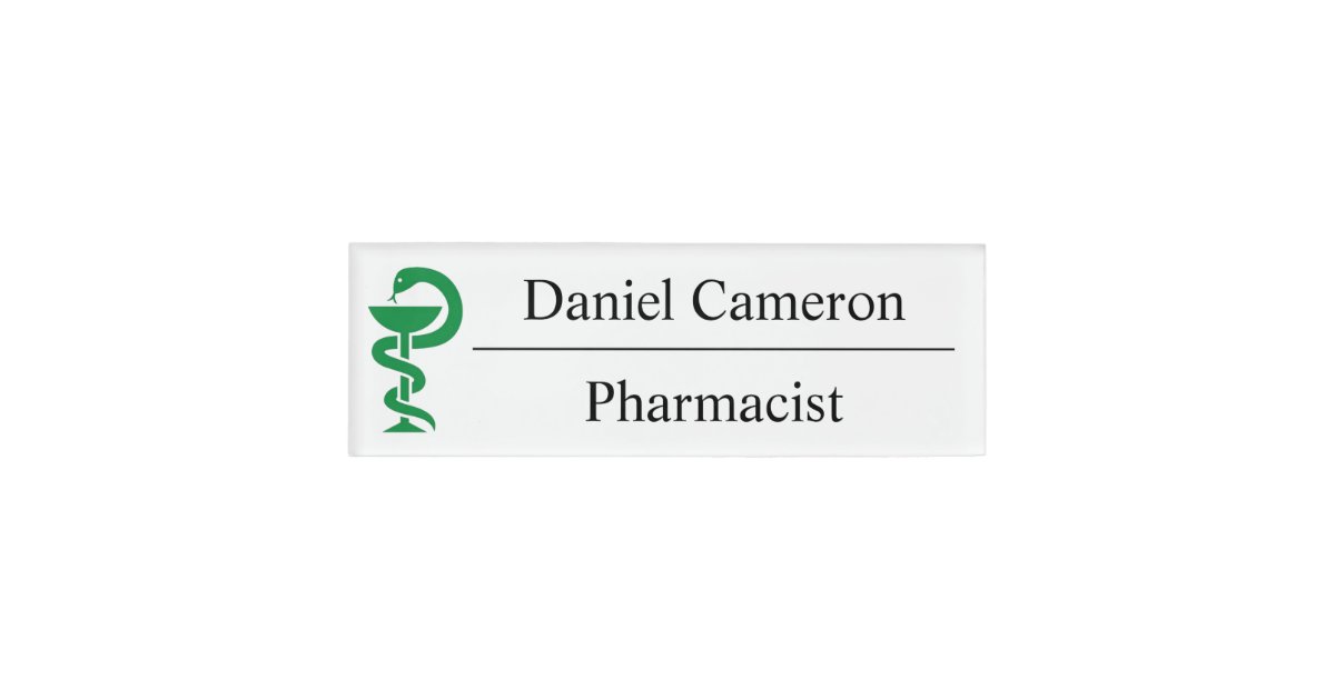 Personalised Pharmacist Name Tag | Zazzle