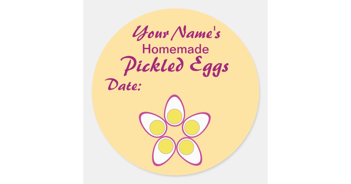 Personalised Pickle Labels Pickled Eggs Add Name | Zazzle