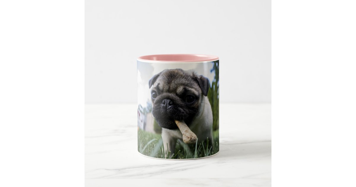 Personalised Pug Photo Dog Lover Two-Tone Coffee Mug | Zazzle
