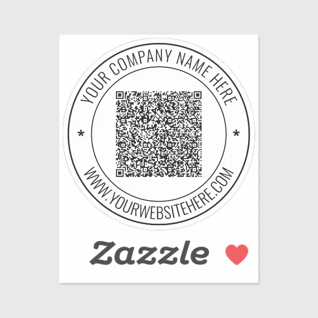 Personalised QR Code Custom Text Sticker Template | Zazzle