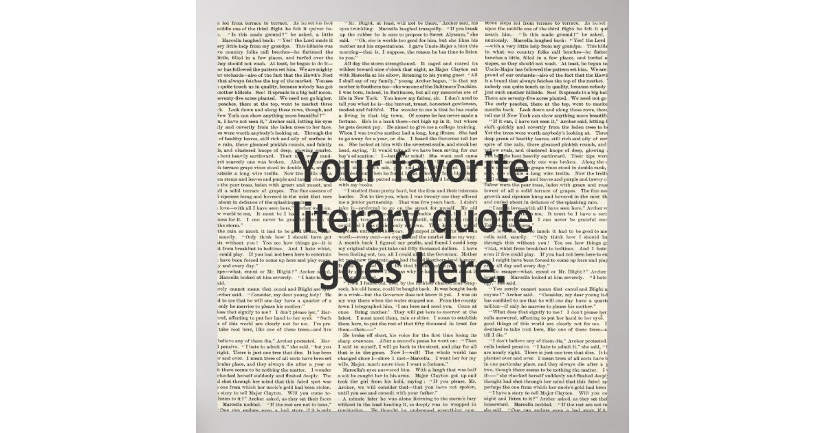 Personalised Quote, literary Poster, custom Poster | Zazzle