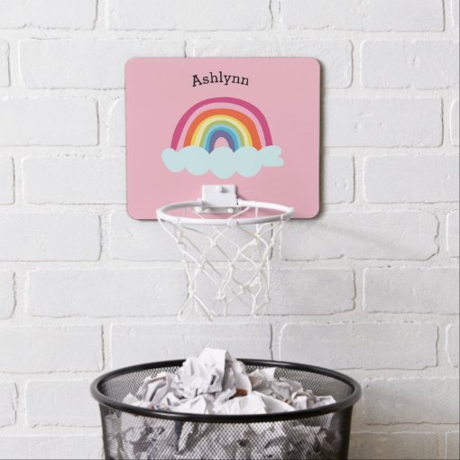 Personalised Rainbow Mini Basketball Hoop | Zazzle