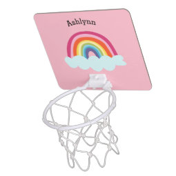 Personalised Rainbow Mini Basketball Hoop | Zazzle