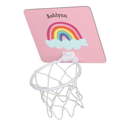 Personalised Rainbow Mini Basketball Hoop | Zazzle