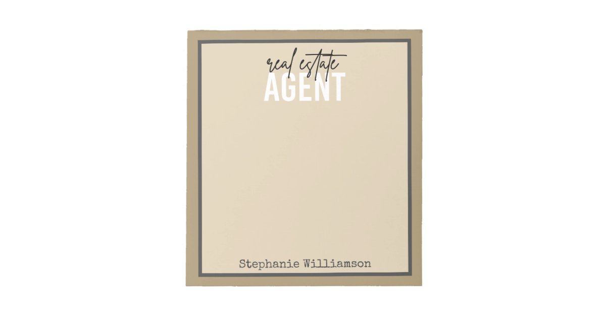 Personalised Real Estate Agent Gifts for Realtor Notepad | Zazzle