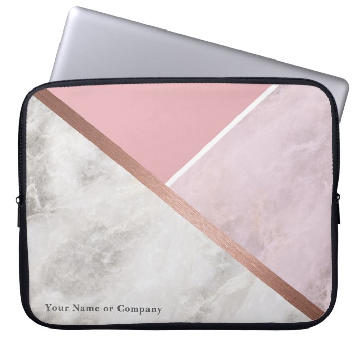 Personalised Rose Gold Marble Laptop Case | Zazzle.co.uk